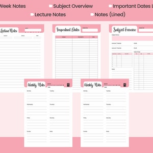 Printable Student Planner Pack: School & College Inserts (PDF) - Etsy