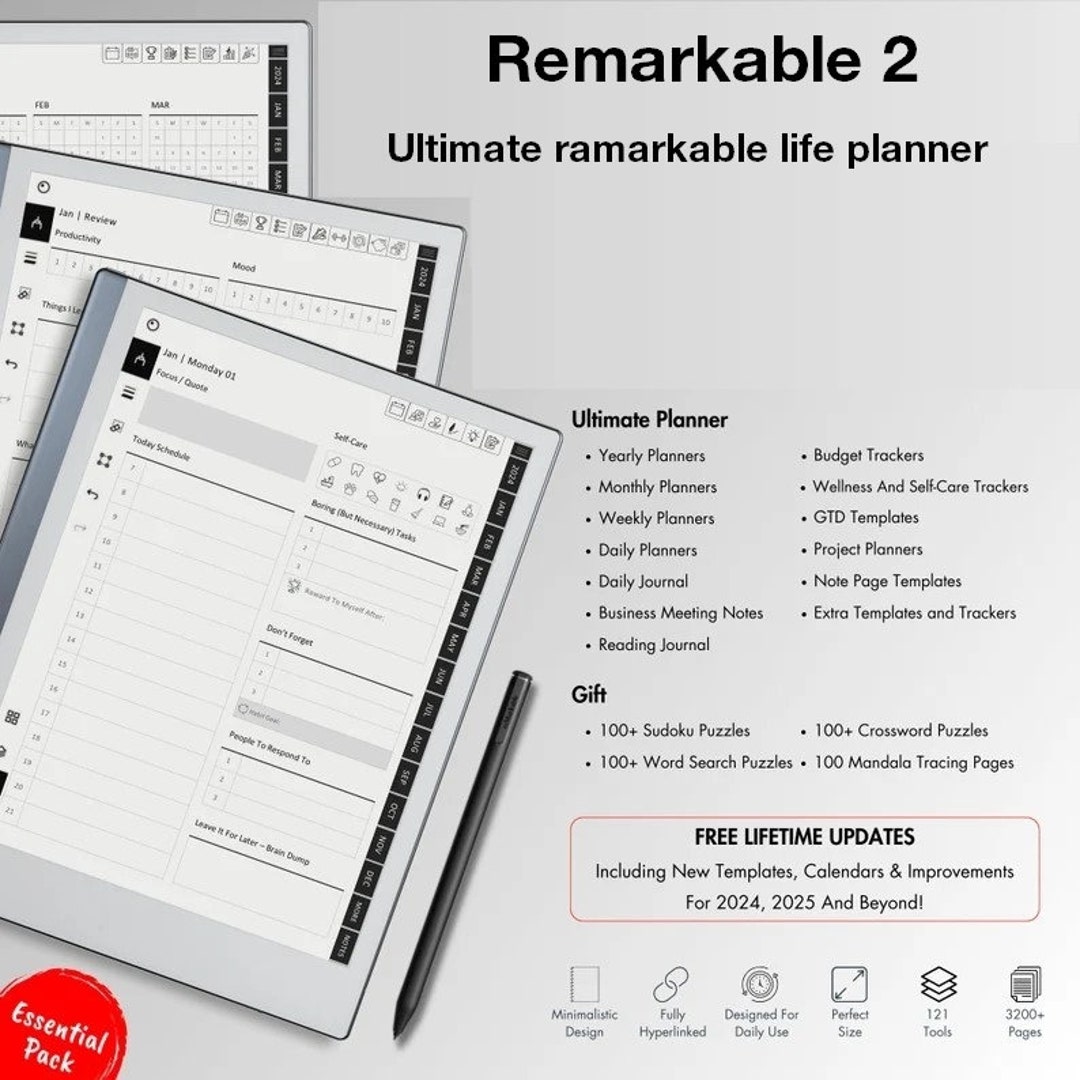 Remarkable 2 Life Planner, Remarkable 2, Digital Planner, Remarkable 2 ...