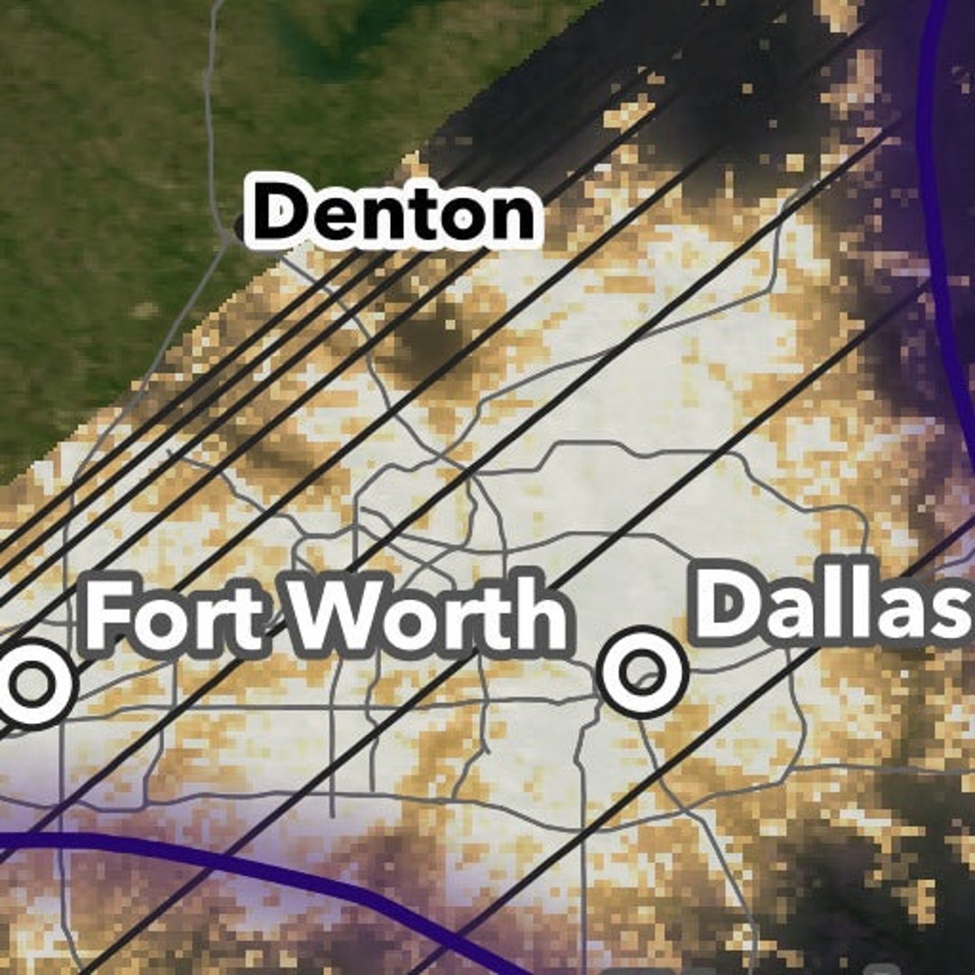 2024 Solar Eclipse Map — Northeast Texas - Etsy