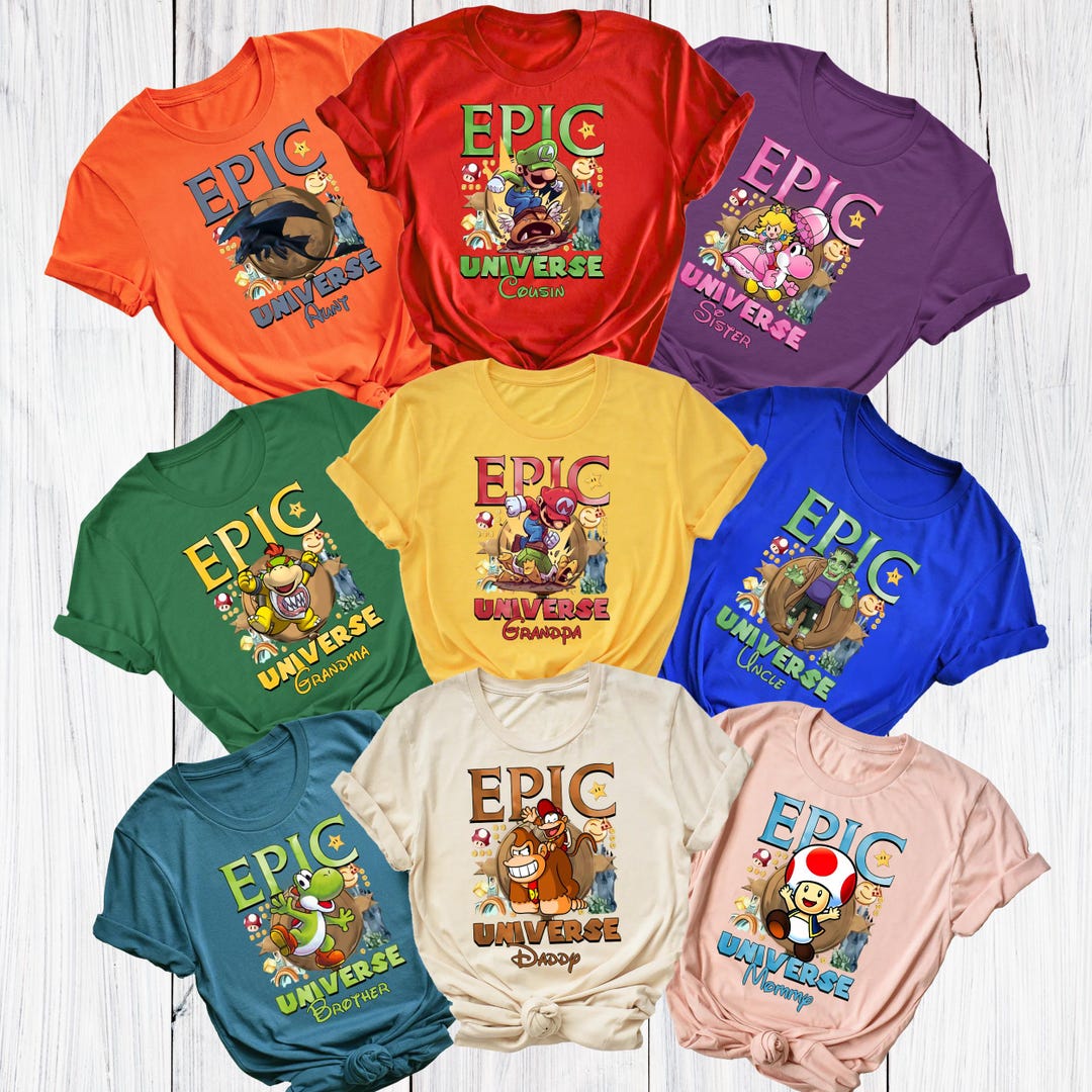 Custom Disney 2026 Epic Universe Family Vacation Shirt, Super Mario ...