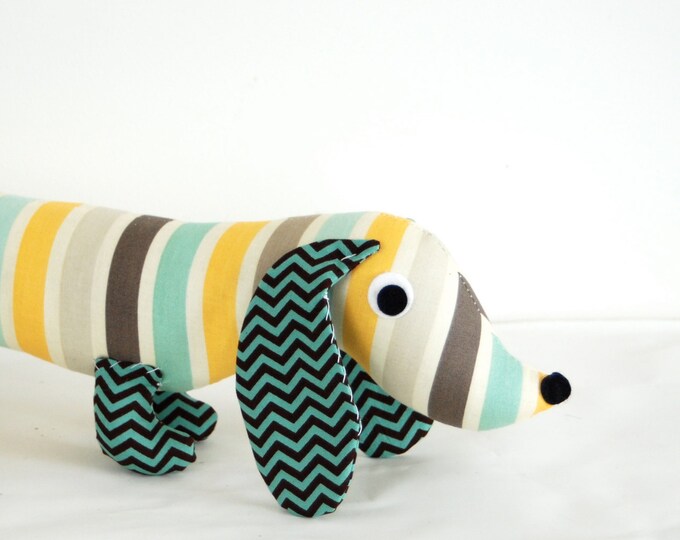 Baby Plush Toy Wiener Dog Childrens Soft Doll Stripes GLENN - Etsy