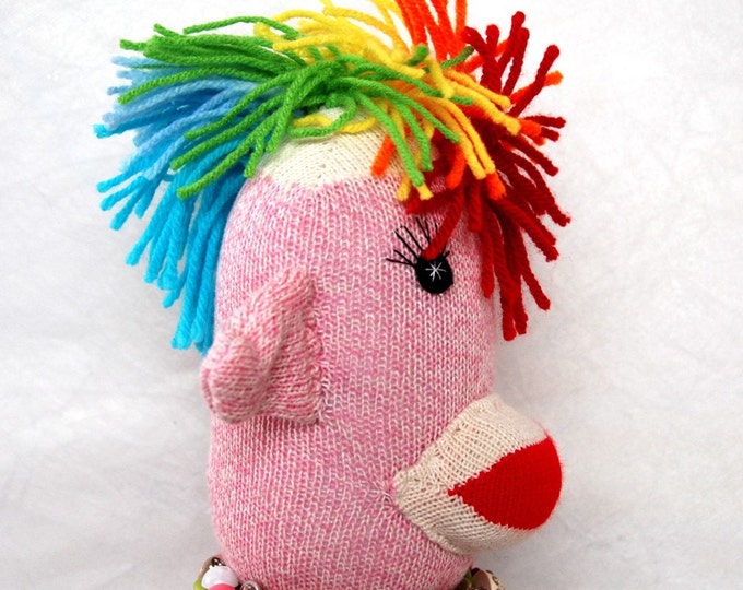 Rainbow Punk Sock Monkey - Etsy