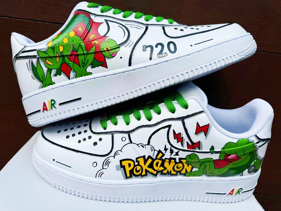 Custom Hand Painted Air Force1.af1 Pokemon Treecko Cartoons Street ...