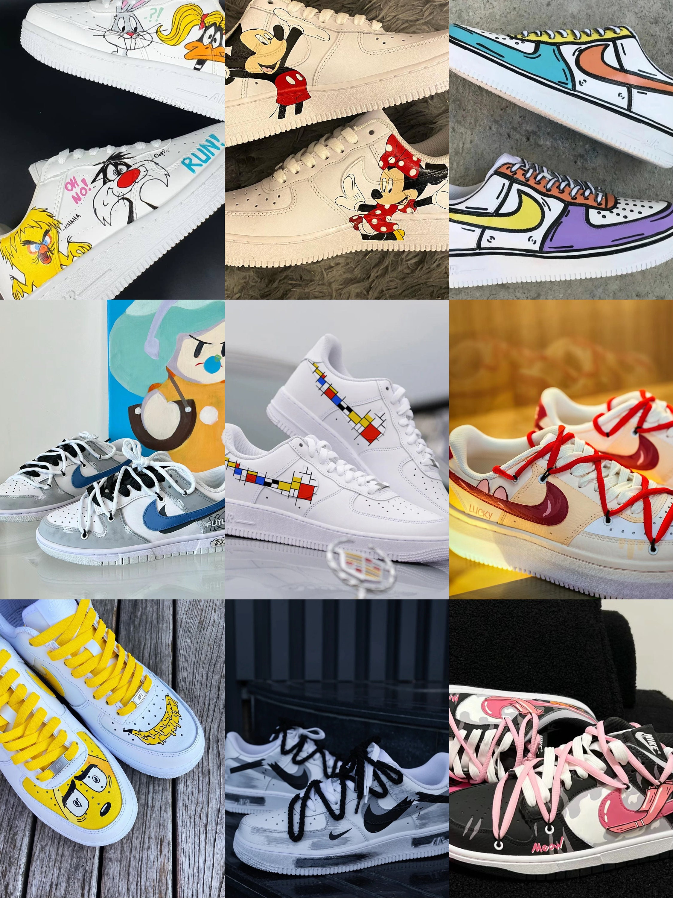 Hand Painted Duffy Bear Air Force 1 Sneakers: Custom Anime Street Style ...