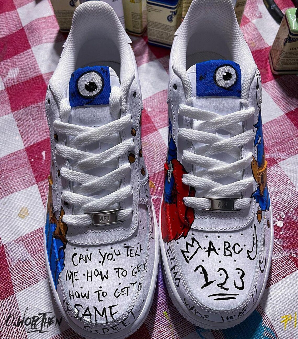 Custom Hand Painted Air Force1.af1 Kwas X Cartoons Street Style Anime ...