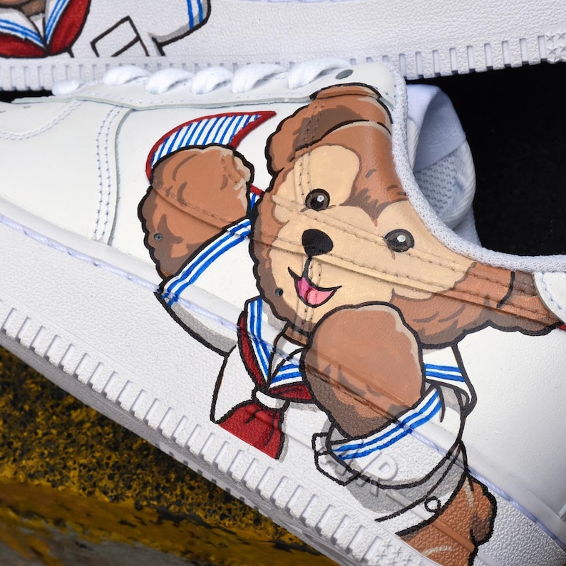 Hand Painted Duffy Bear Air Force 1 Sneakers: Custom Anime Street Style ...