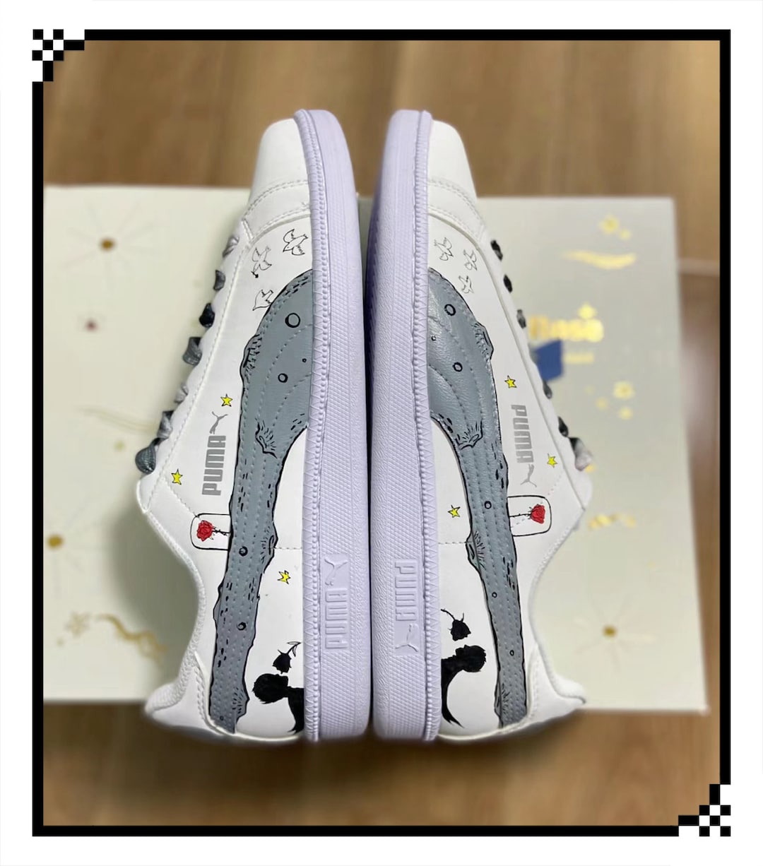 Custom Hand Painted PUMA Basket Classic XXI Trainer Cartoons Street ...