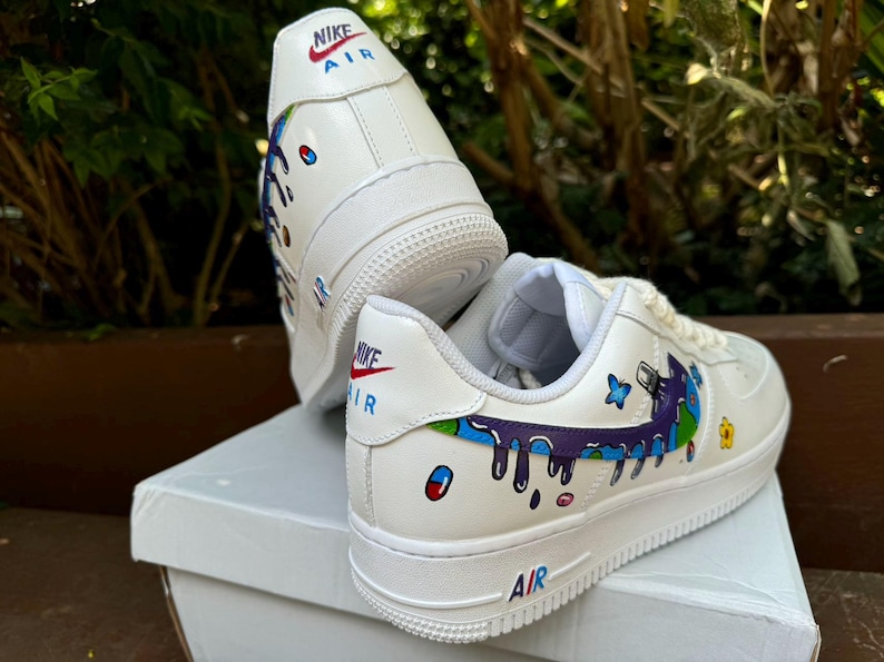 Hand Painted Air Force 1 Sneakers:custom Juice Wrld Drip Cartoon Street ...