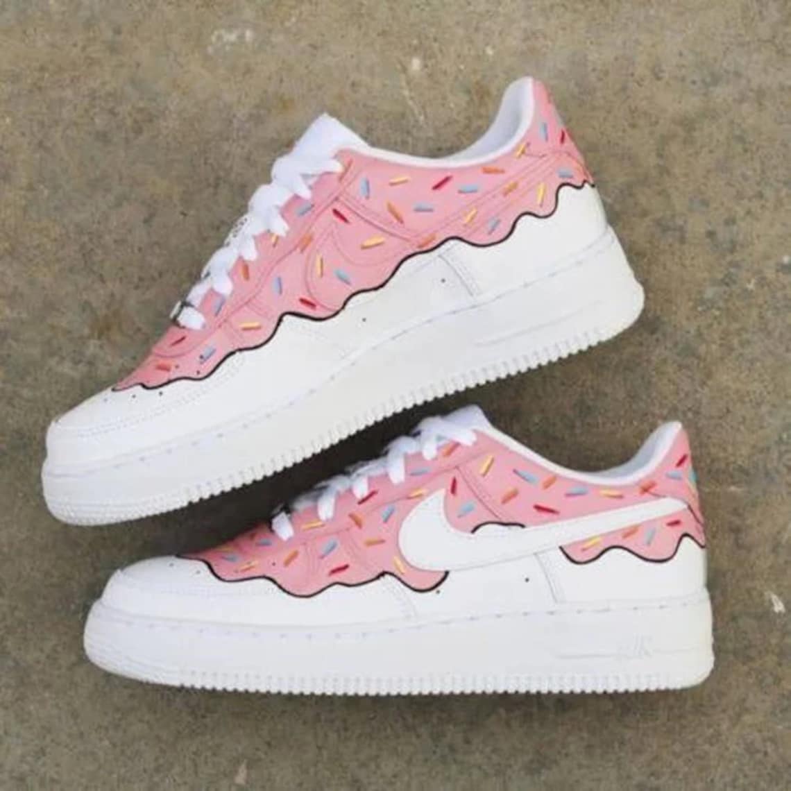 Custom Hand Painted Air Force1.af1 Cute Doughunt Cartoons Street Style ...