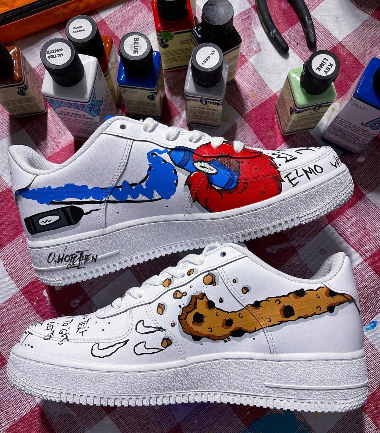 Custom Hand Painted Air Force1.af1 Kwas X Cartoons Street Style Anime ...