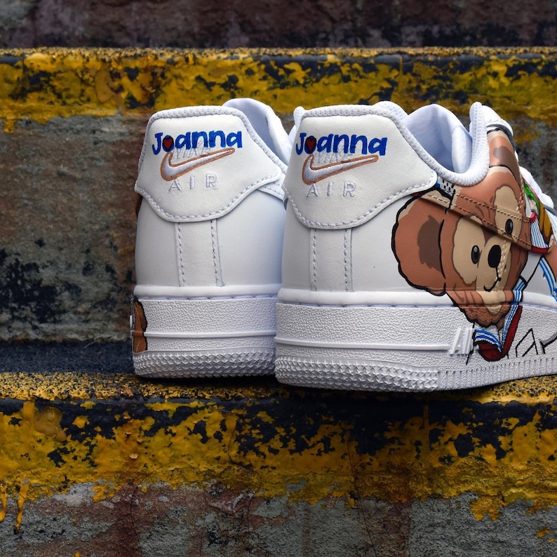 Hand Painted Duffy Bear Air Force 1 Sneakers: Custom Anime Street Style ...