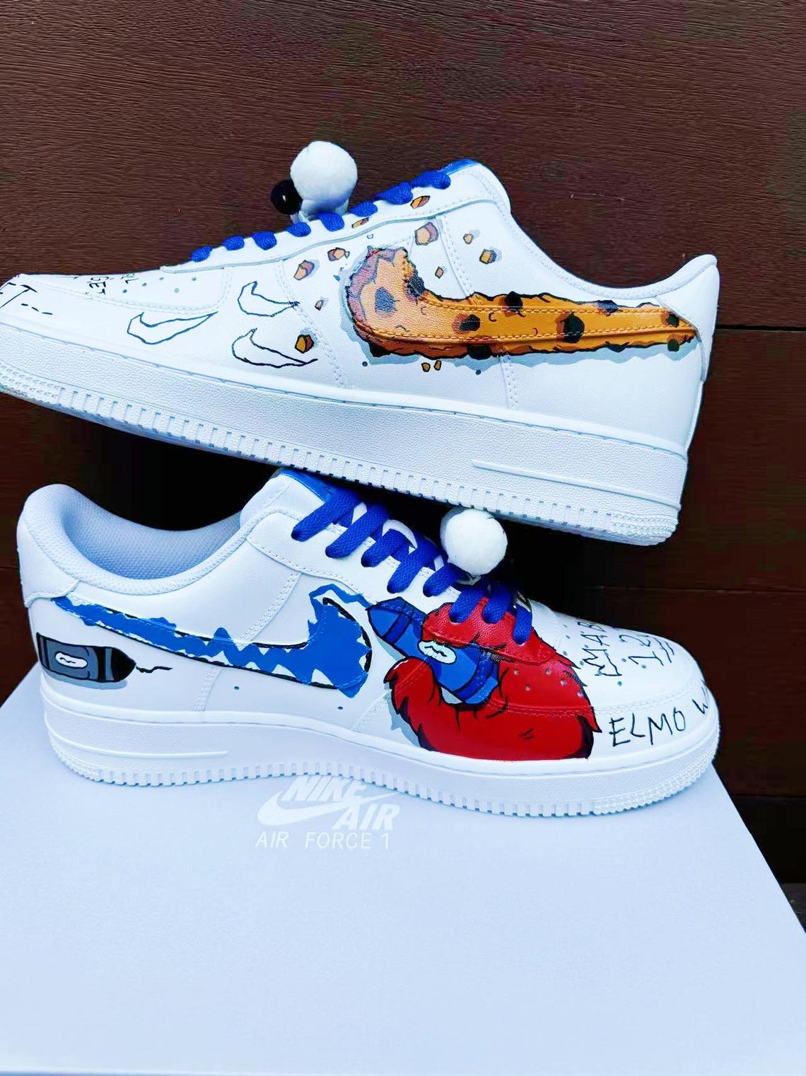 Hand-painted Air Force 1 Sneakers: Custom Cartoon X Mas AF1 Cookie ...