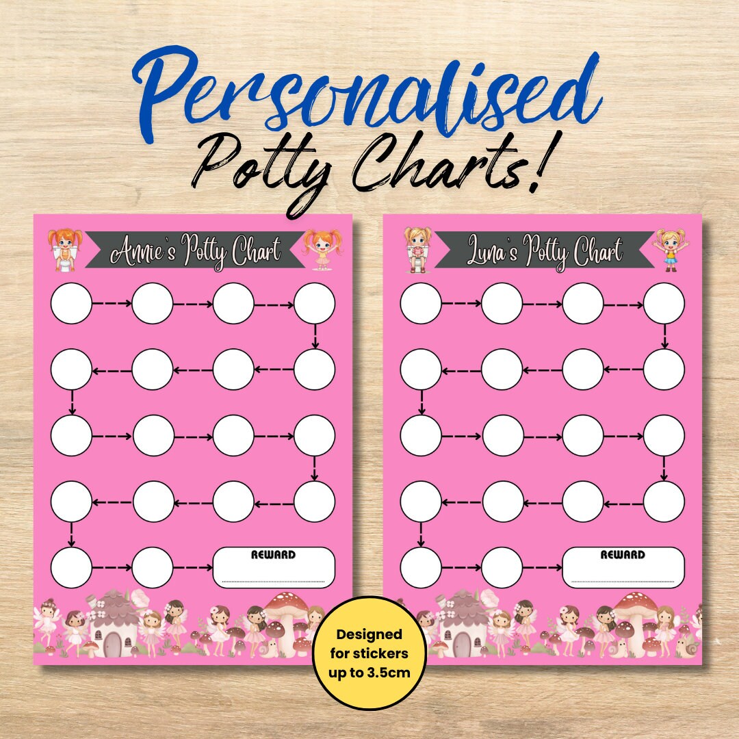 Personalized Potty Chart, Potty Chart, Toilet Training Chart, Reward ...