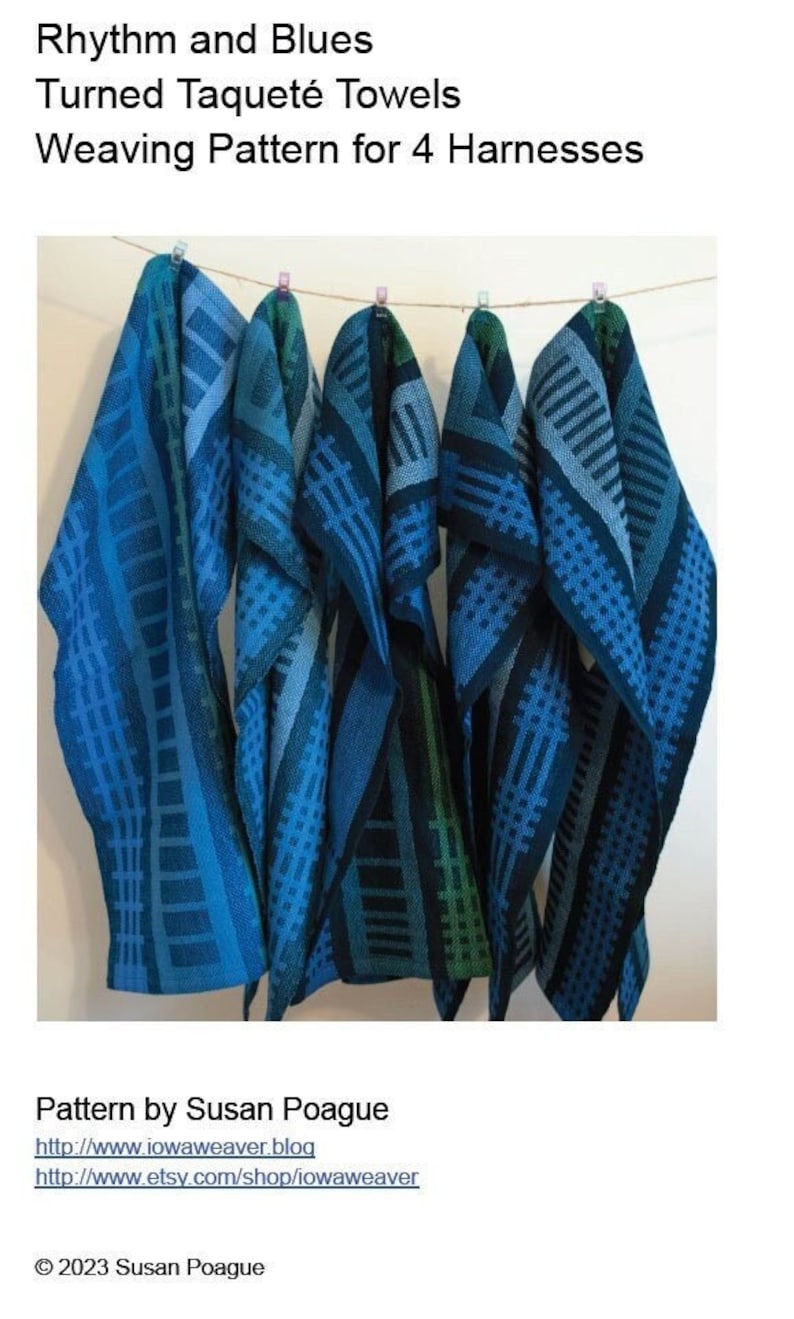 Rhythm and Blues Turned Taqueté Towels Weaving Pattern for 4 Harnesses ...