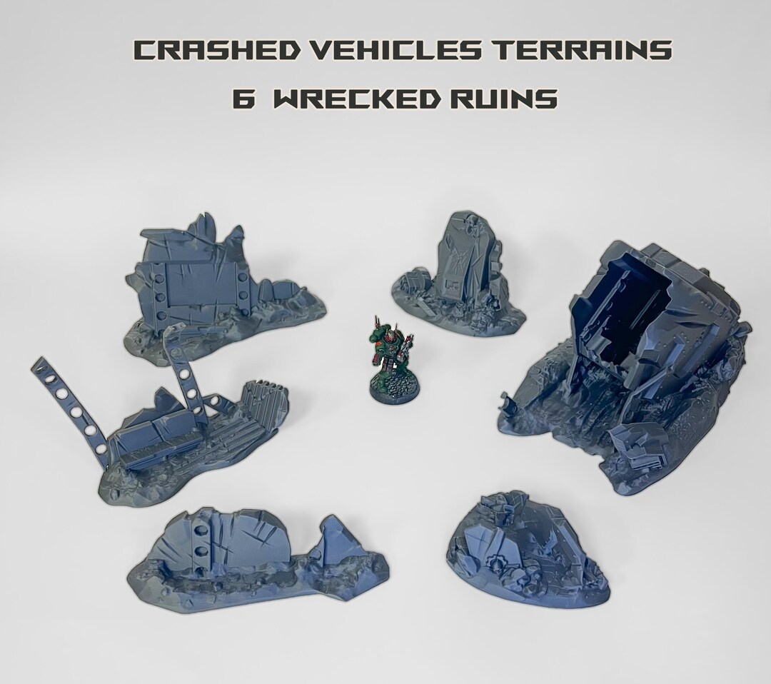 Wh40k Crashed Vehicles | Wrecked Vehicles Ruins | Tabletop Terrain ...