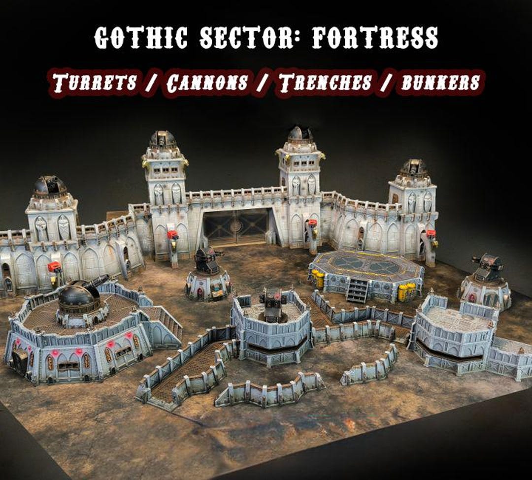 Gothic Sector Fortress | Sci-fi Terrain | Gothic Ruins | Turrets ...