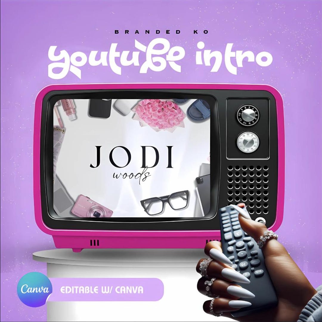 Youtube Branding Kit | Editable Intro and Outro | Editable With Canva ...