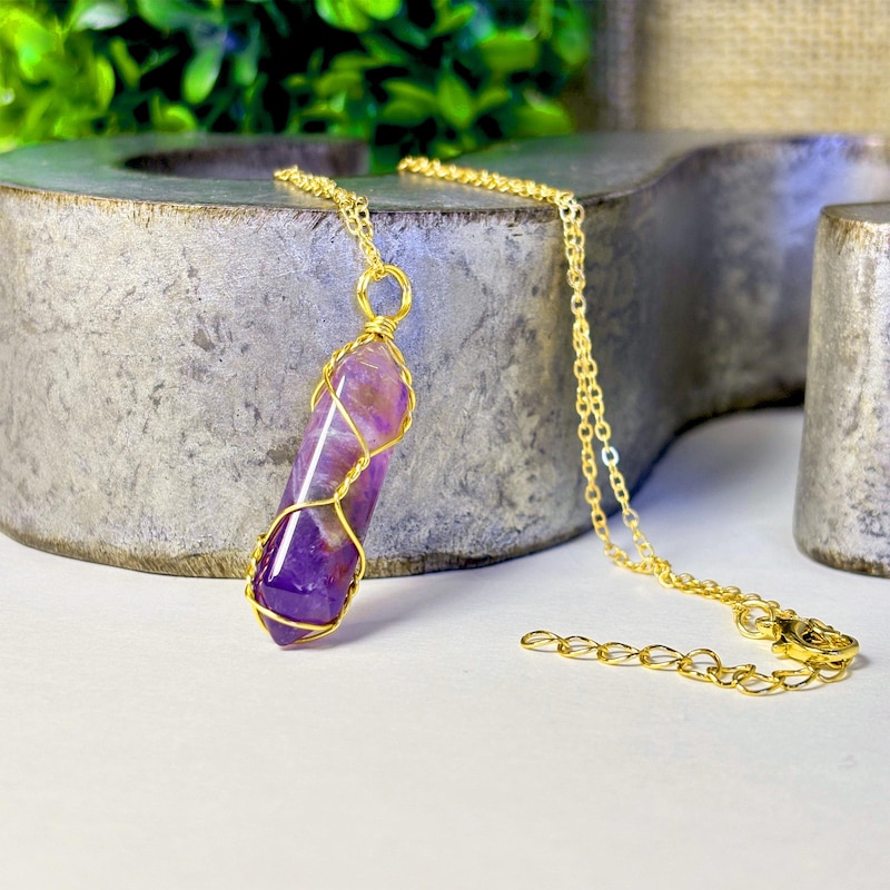 Amethyst Pointed Pendants - Etsy