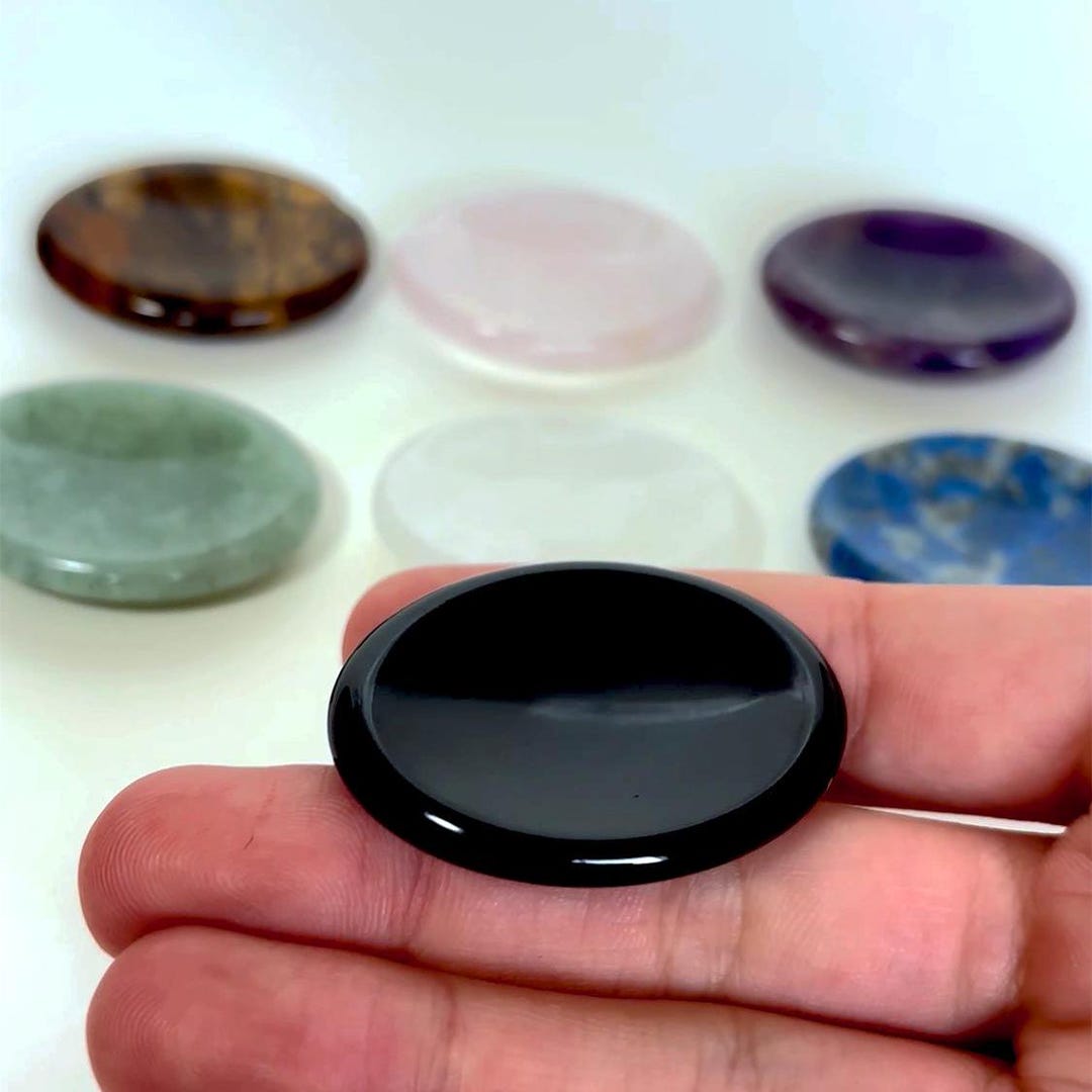 Black Obsidian Worry Stone - Crystals and Healing Stones, Chakra Stone ...