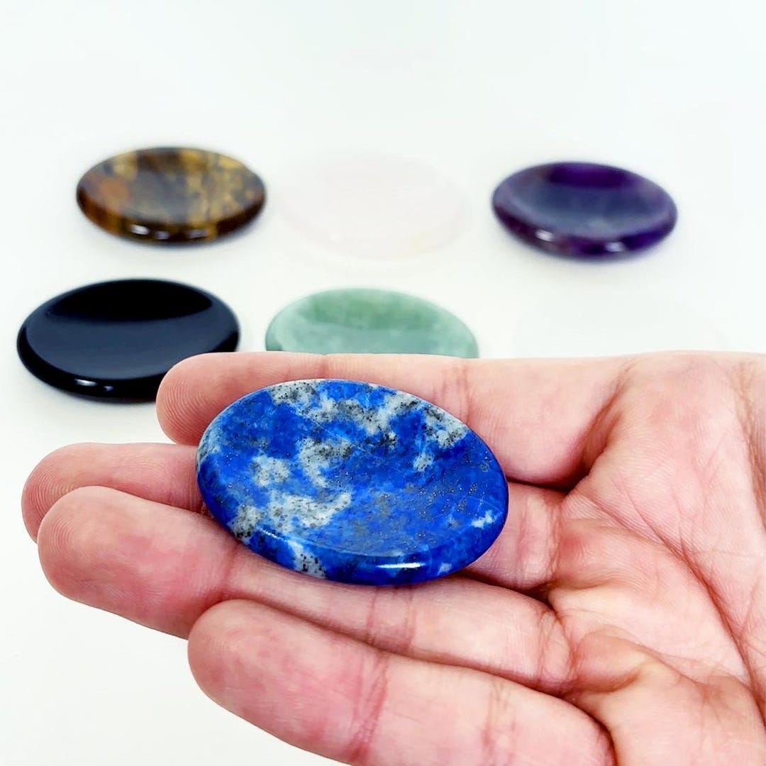 Lapis Lazuli Worry Stone: Chakra Healing Crystal, Fidget Palm Stone - Etsy