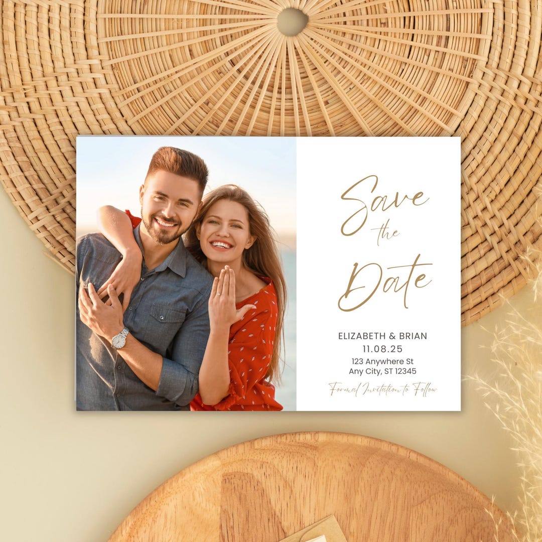 Editable Photo Save the Date Announcement, Add Your Photo, Minimalist ...
