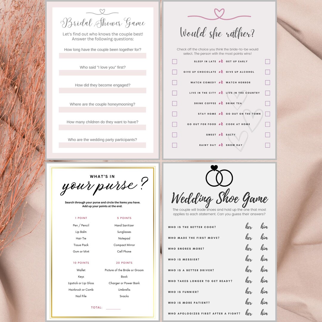 Printable BRIDAL SHOWER Game Bundle - Etsy