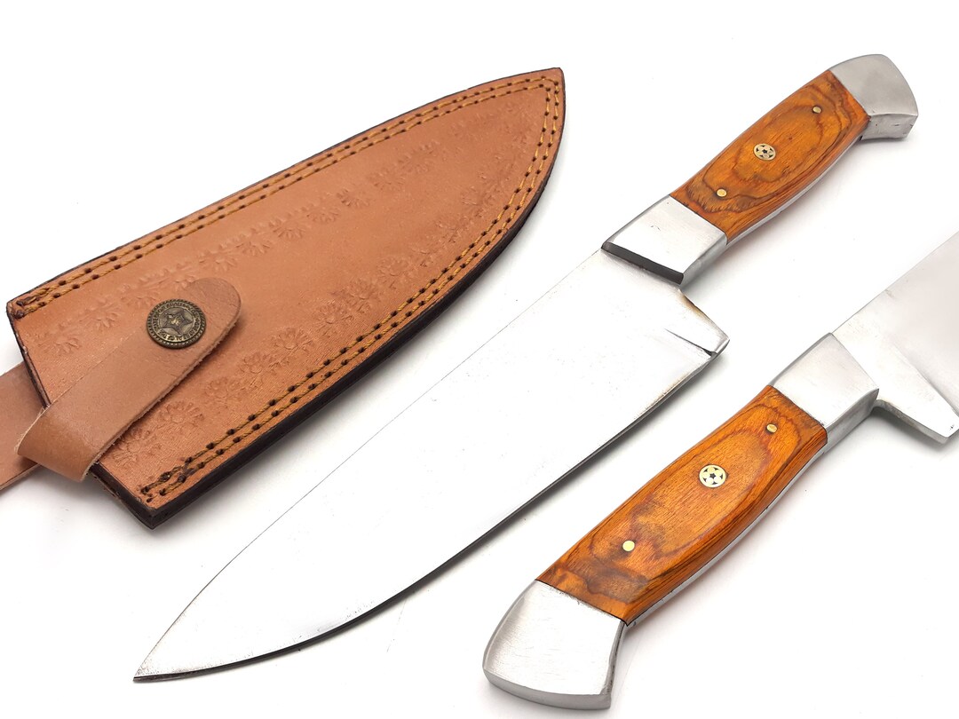 Handmade Butcher Knife Outdoor Camp Knife Hand Forged Kitchen Chef ...