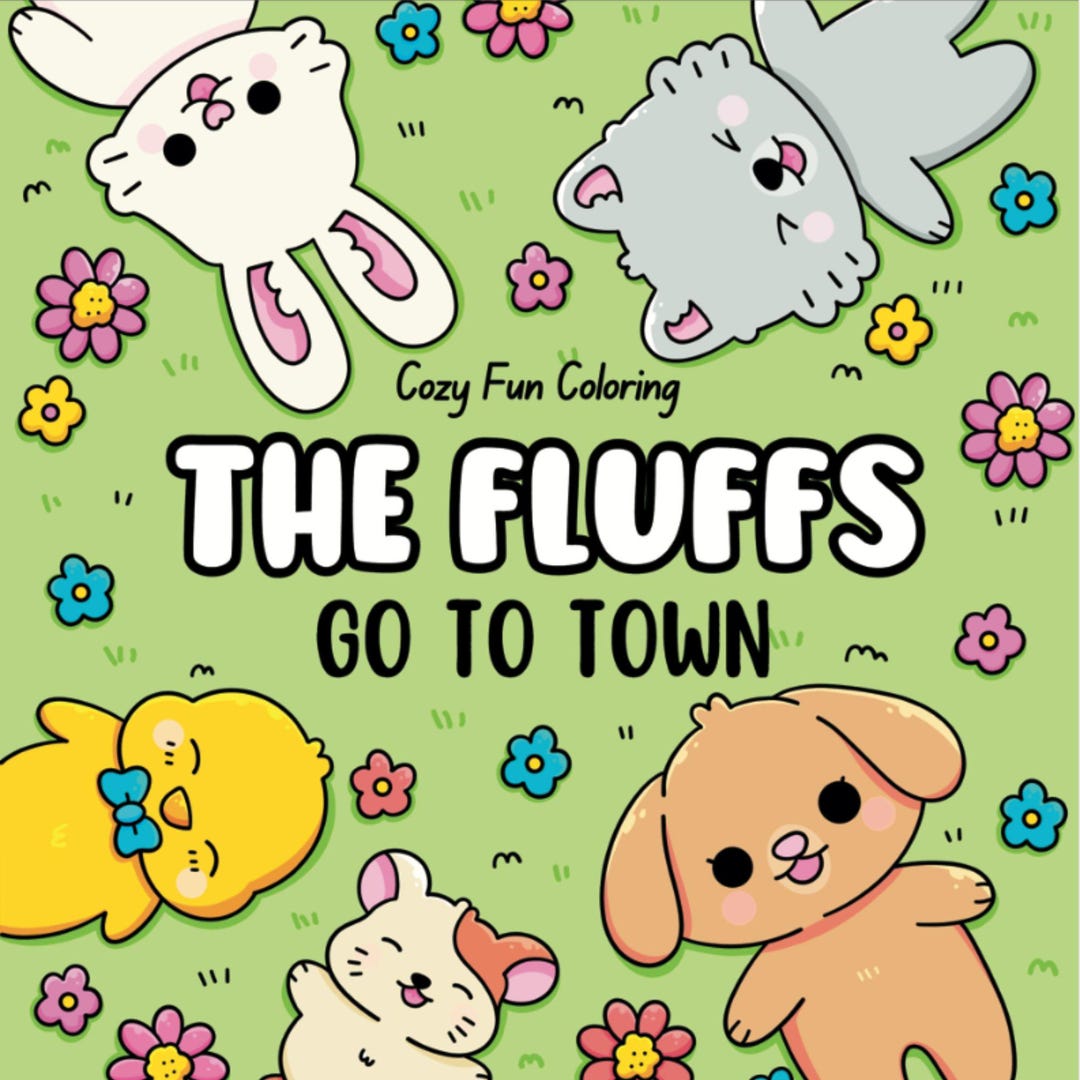 Cute and Cozy Animals Coloring Book - 30 Pages Printable PDF - Bold ...