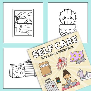 Self Care Coloring Pages Printable PDF - Digital Coloring Book - Bold ...
