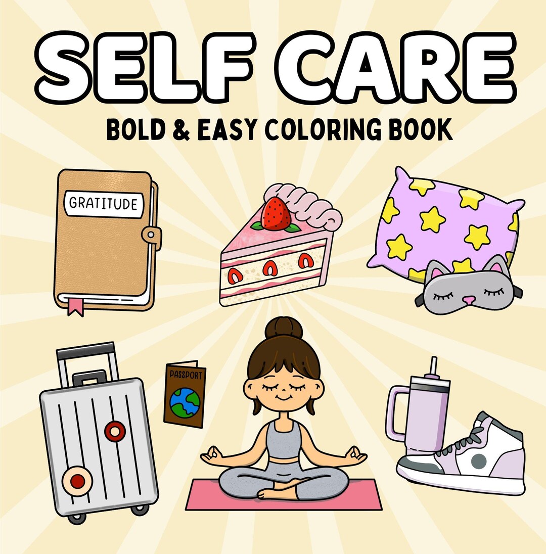 Self Care Coloring Book - 40 Pages Printable PDF - Digital Coloring ...