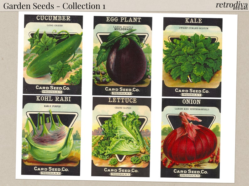 Garden Seeds - Junk Journal Printable - Vintage Printable Digital Seed ...