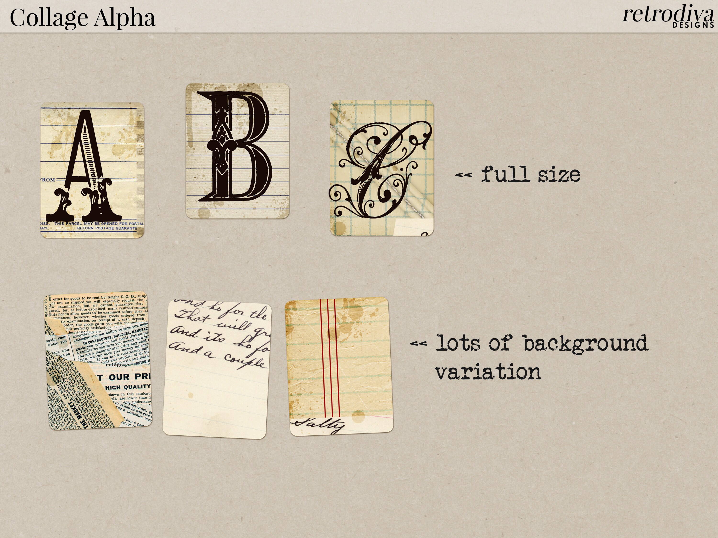 Collage Alpha - Junk Journal Printable - Vintage Printable Digital ...