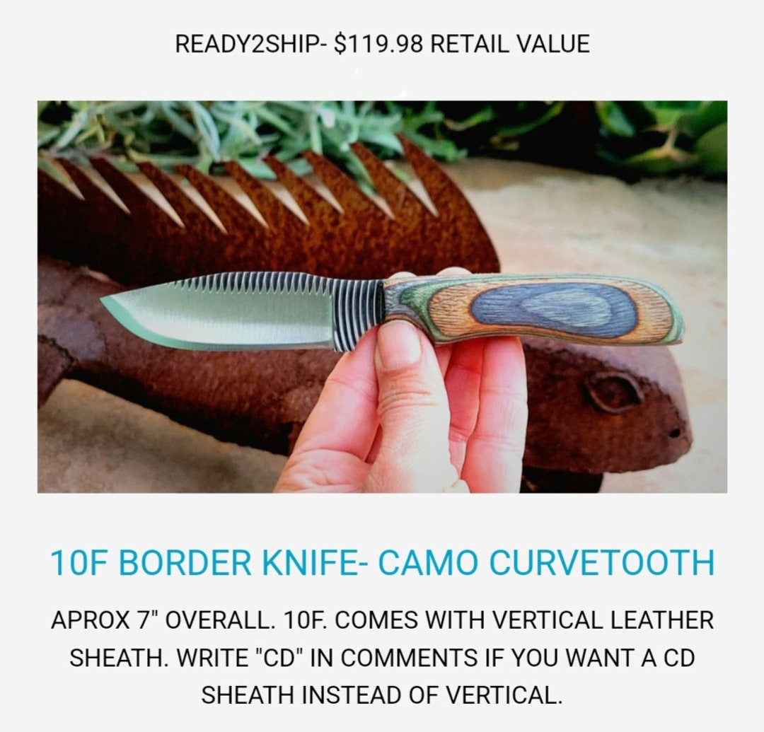 10F BORDER KNIFE Camo Curvetooth - Etsy