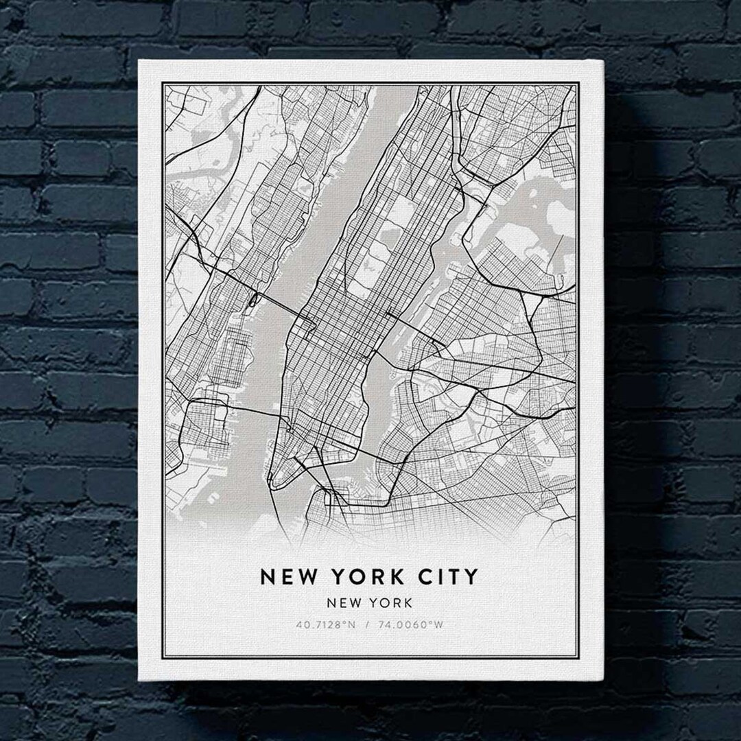 New York City Map Print, NYC Map Print, Manhattan Map Print - Etsy