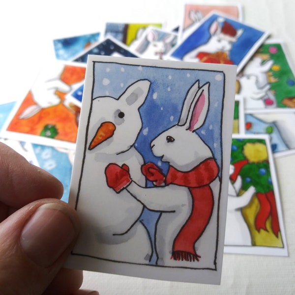 Bunny Christmas Card - Etsy