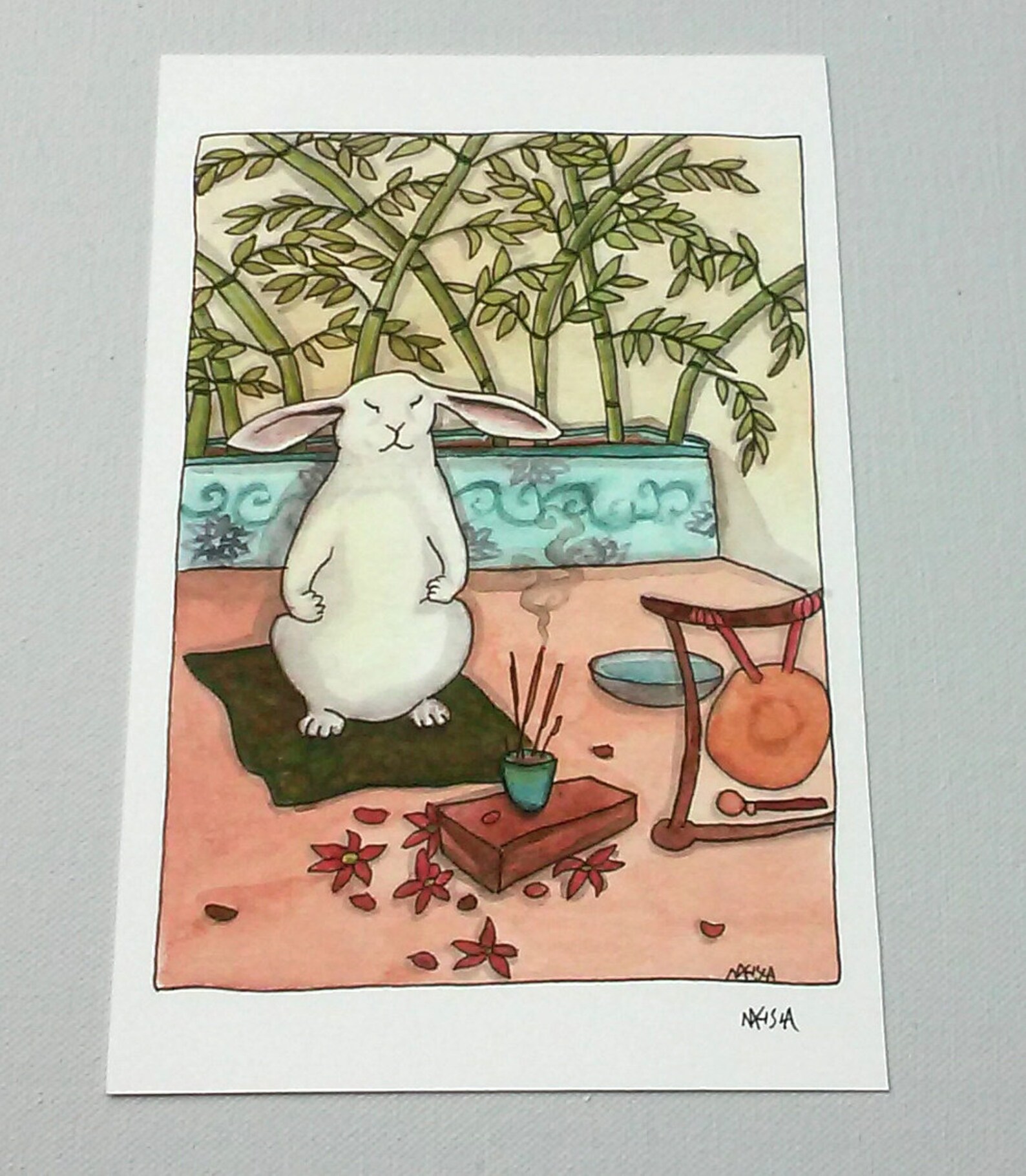 Fine Art Rabbit Print Meditating Bunny | Etsy