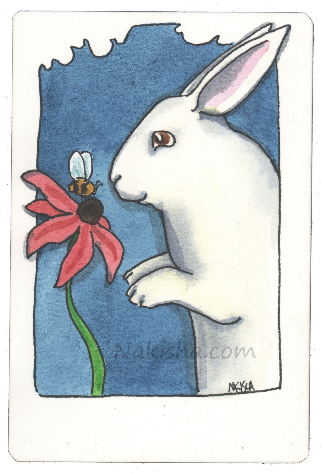 Original Painting - Bumble Bee - Hand Painted Watercolor Animal Art ...