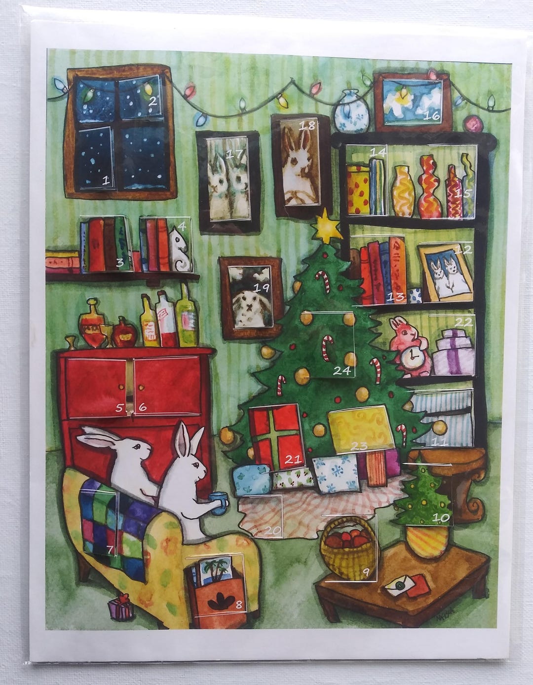 Advent Calendar Prototype - Bunny Rabbits at Home for Christmas - 24 ...