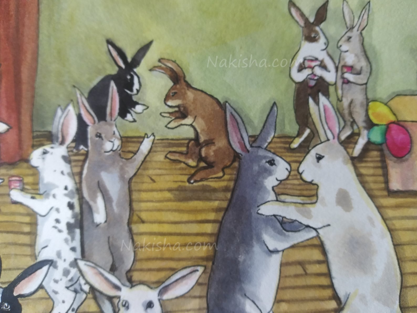 School Dance Fine Art Print Rabbit Art Illustration - Etsy