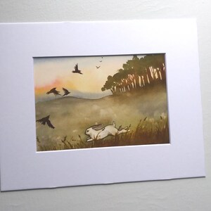 Fine Art Print - Chasing Blackbirds - From Original Watercolor Painting ...