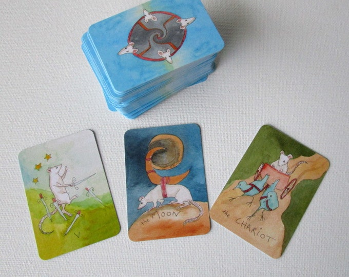 MINI Tarot Card Deck - the Tarat - the Rat Tarot - Etsy