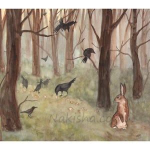 Woodland Art Decor - Breadcrumbs - Fine Art Rabbit Print - Etsy