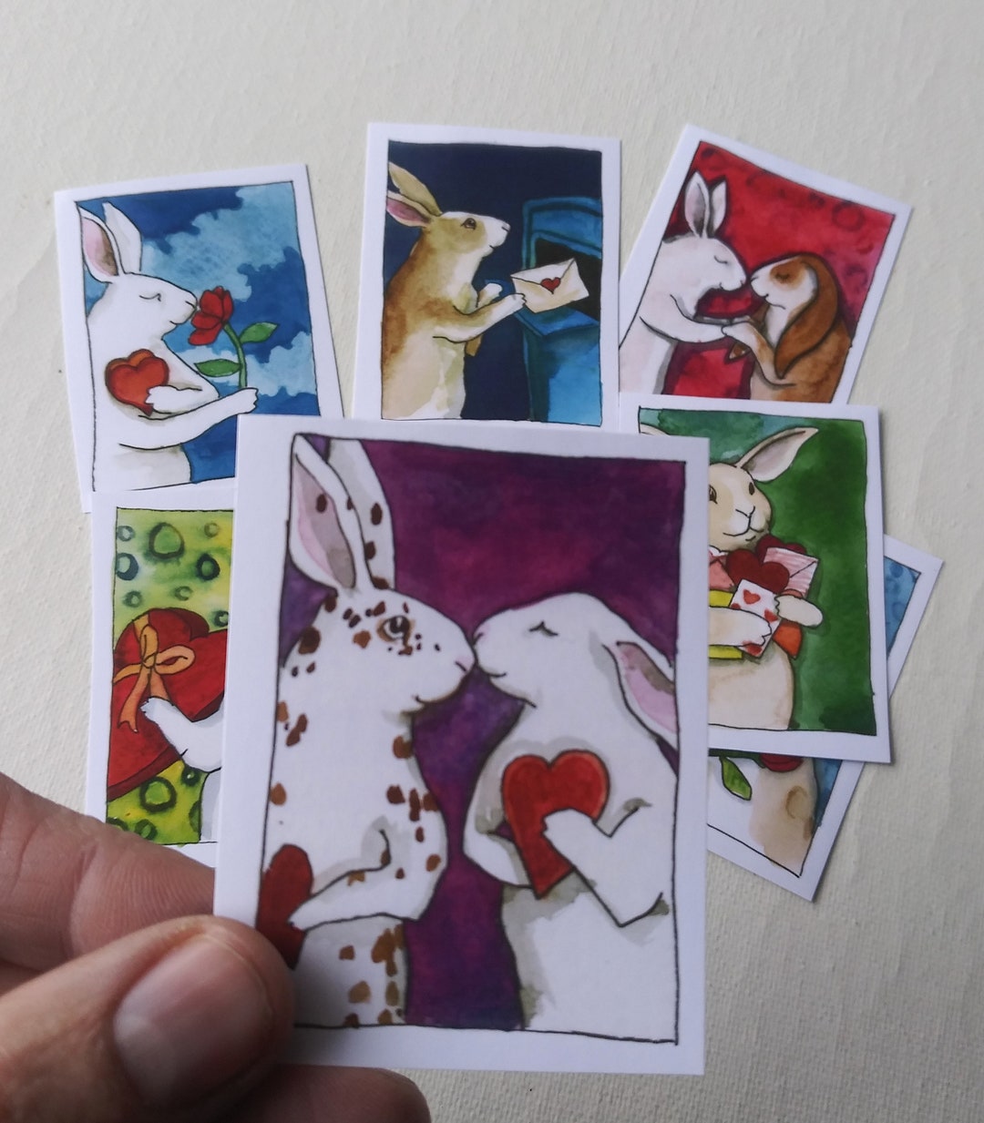 Valentine Romantic Bunny Sticker Sets - Assorted Cute Rabbit Art ...