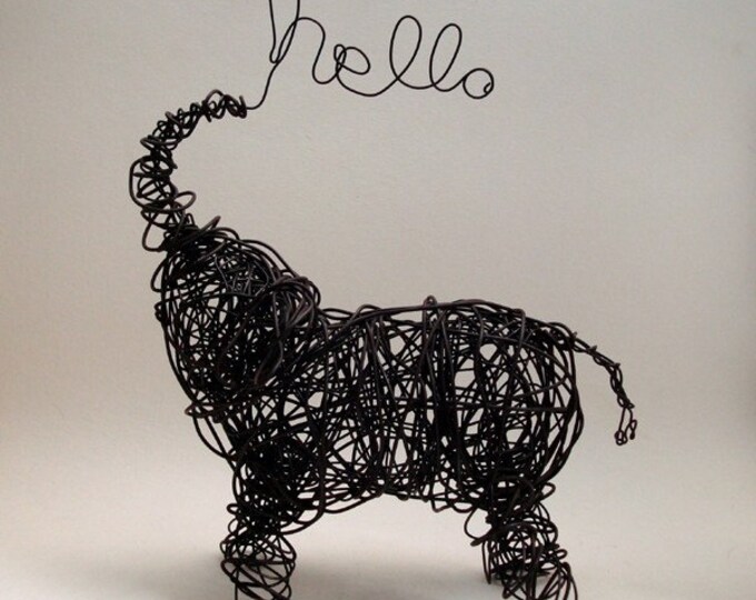Hello Baby Elephant - Wire Animal Sculpture - Etsy