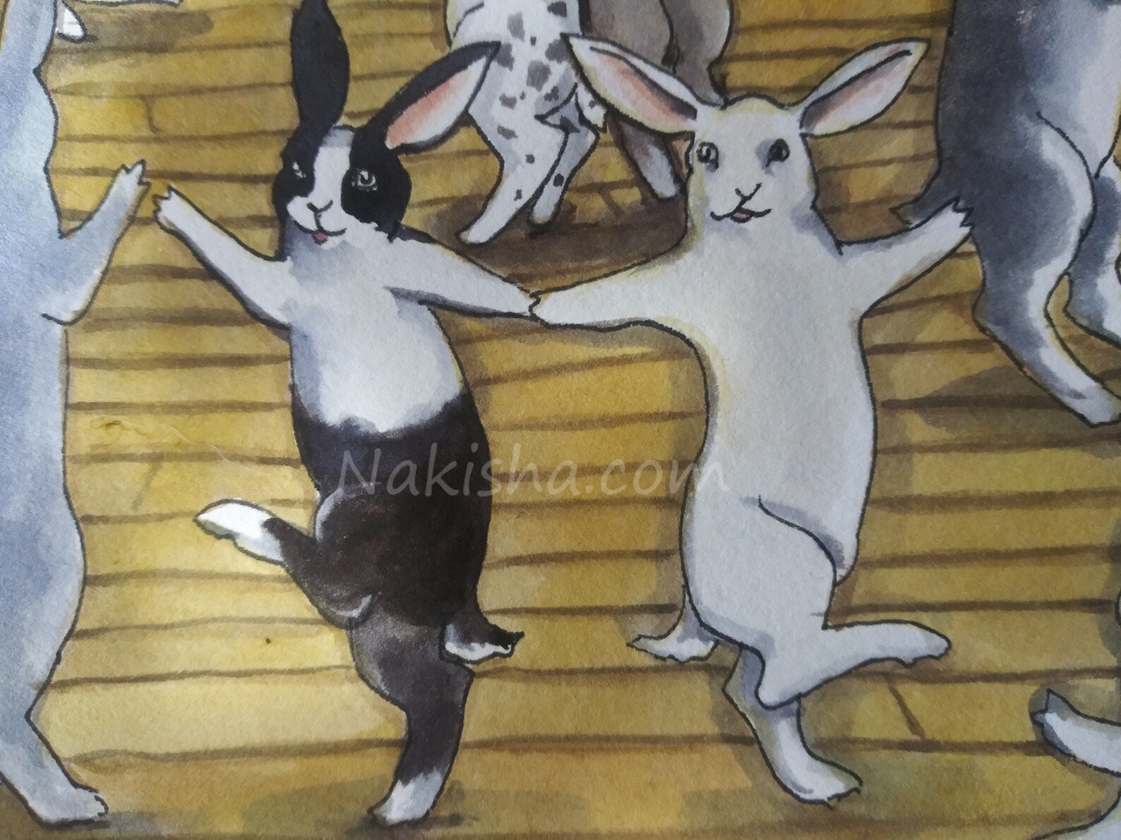 School Dance Fine Art Print Rabbit Art Illustration - Etsy
