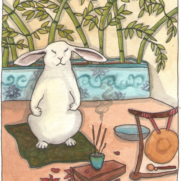 Meditating Rabbit - Etsy
