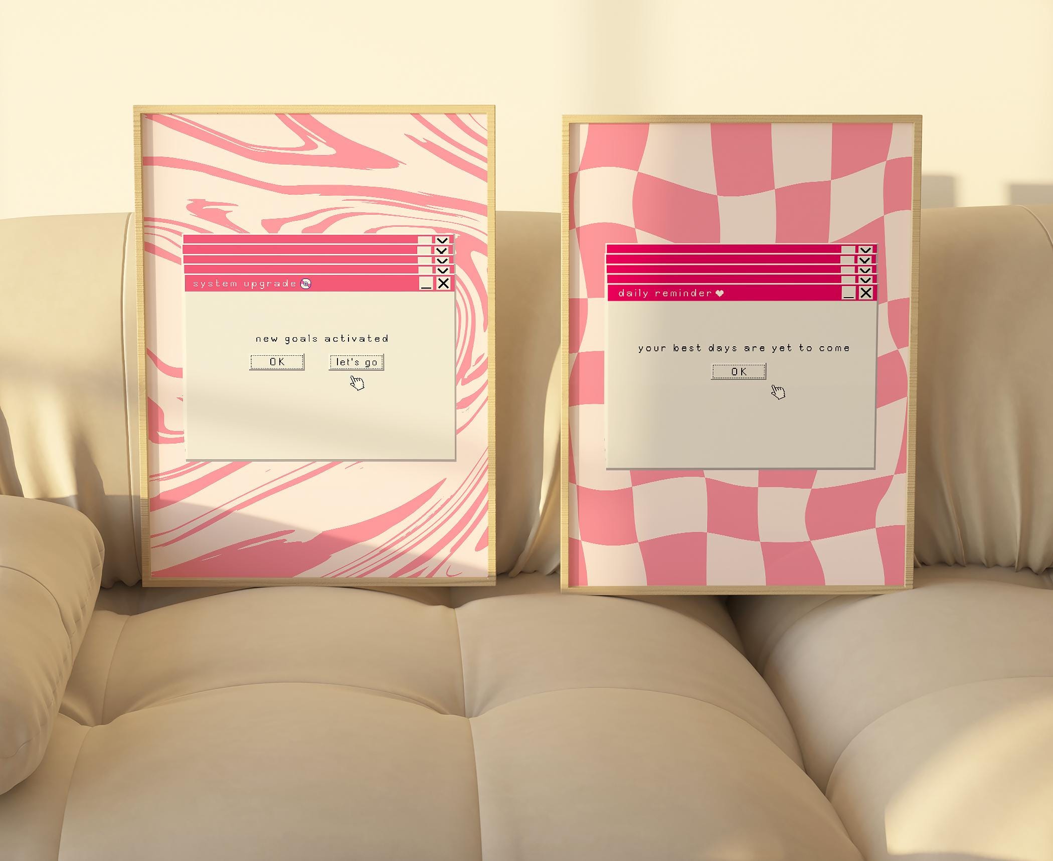 Y2K Cybercore Poster Set: Retro Pink Wall Art (digital Download) - Etsy