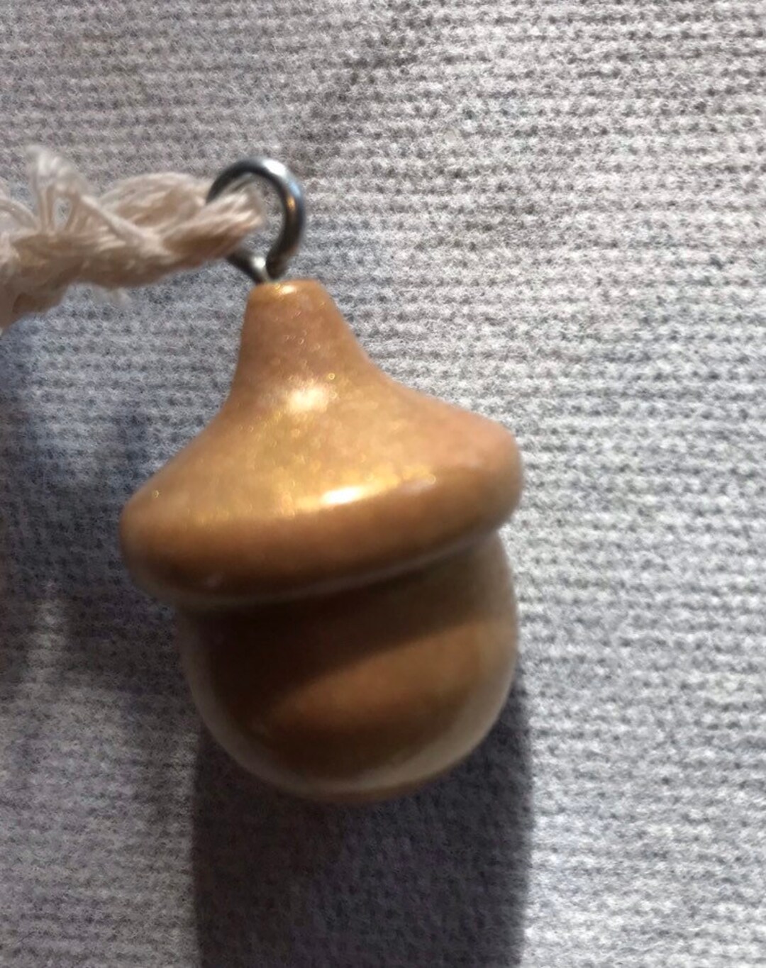 GOLD Natural Shimmer Lucky Acorn Ornament Solid Wood - Etsy