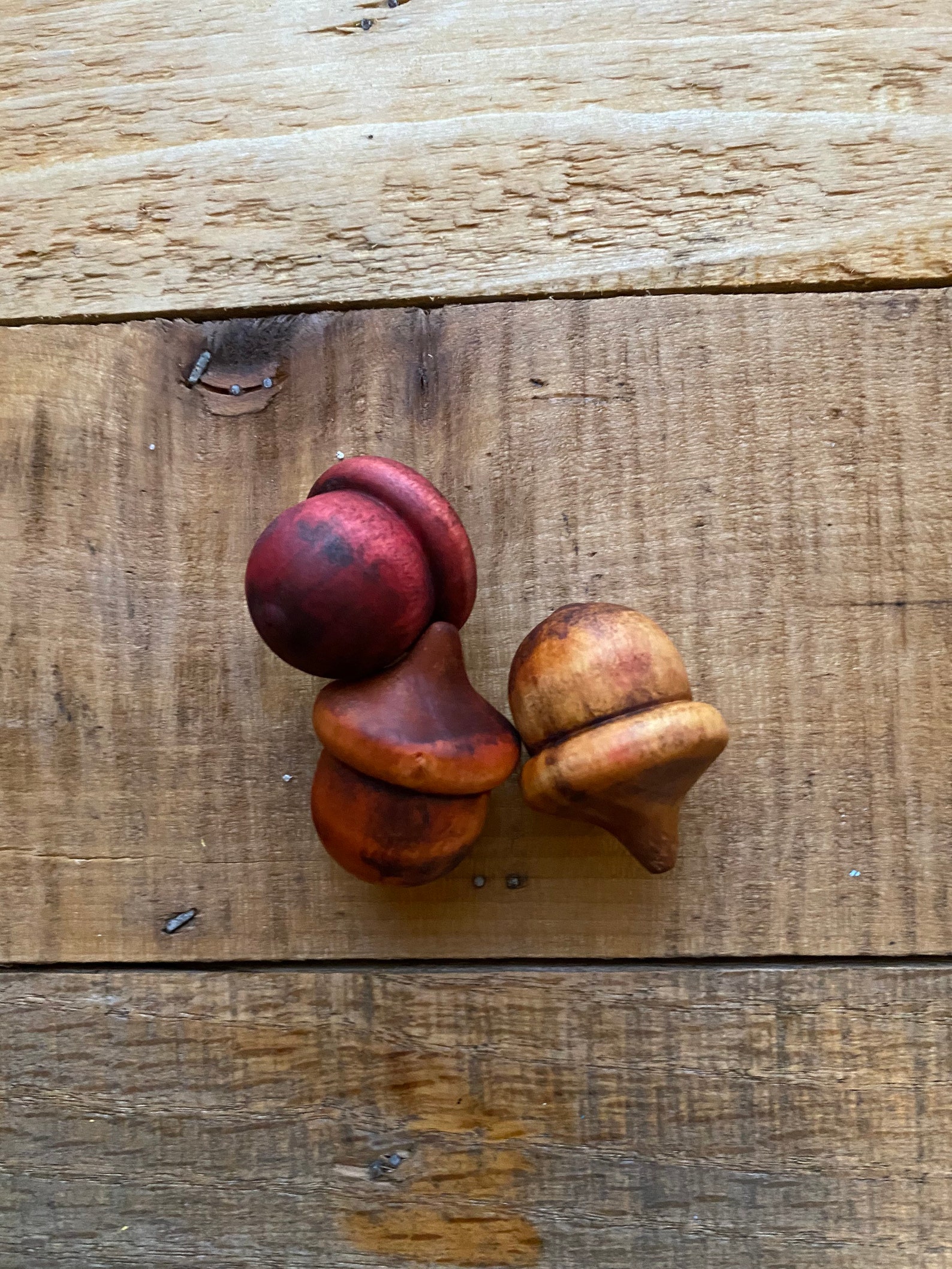Wooden Acorns Rustic Lucky Acorn Rustic RED ORANGE YELLOW - Etsy