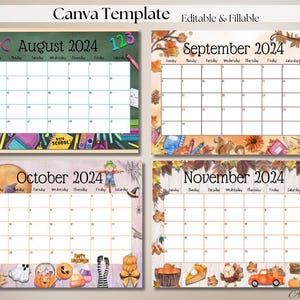 2024-2025 School Year Calendars, Editable and Printable, Kids Schedule ...